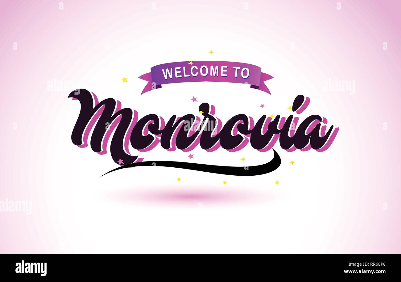 Monrovia Welcome to Creative Text Handwritten Font with Purple Pink ...