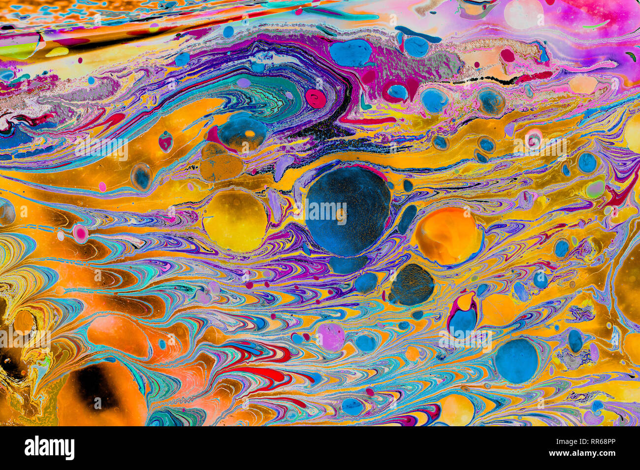 Traditional Ottoman Turkish abstract marbling art patterns as ...