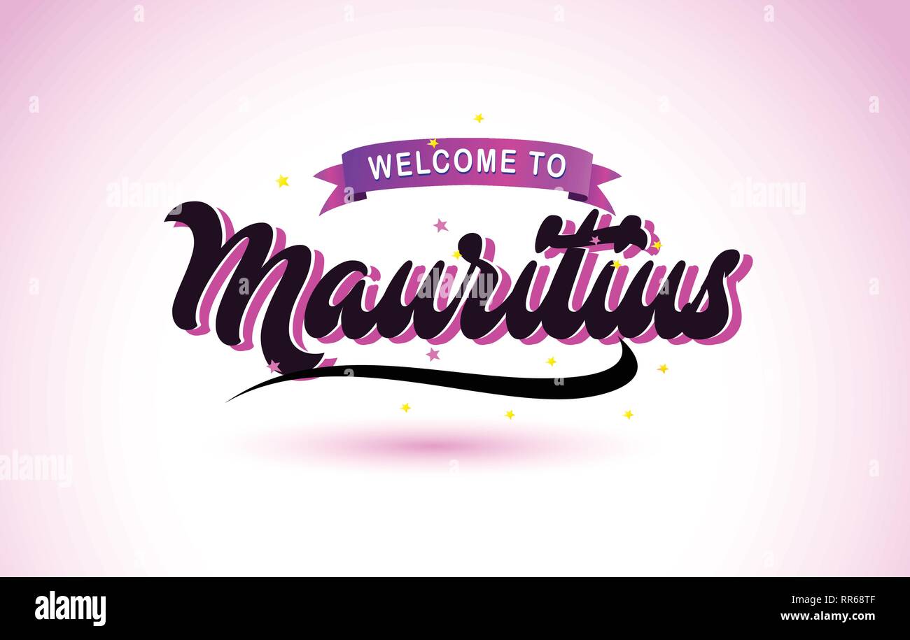 Mauritius Welcome to Creative Text Handwritten Font with Purple Pink ...