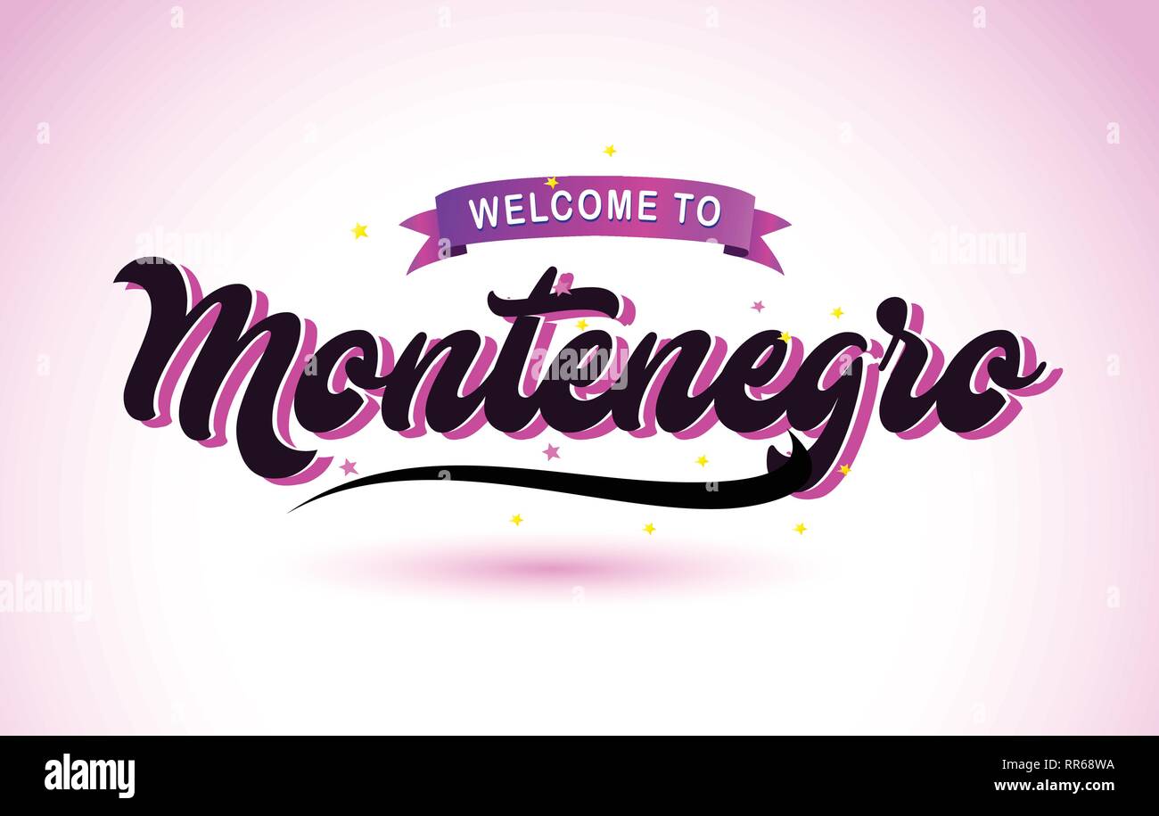 Montenegro Welcome to Creative Text Handwritten Font with Purple Pink ...