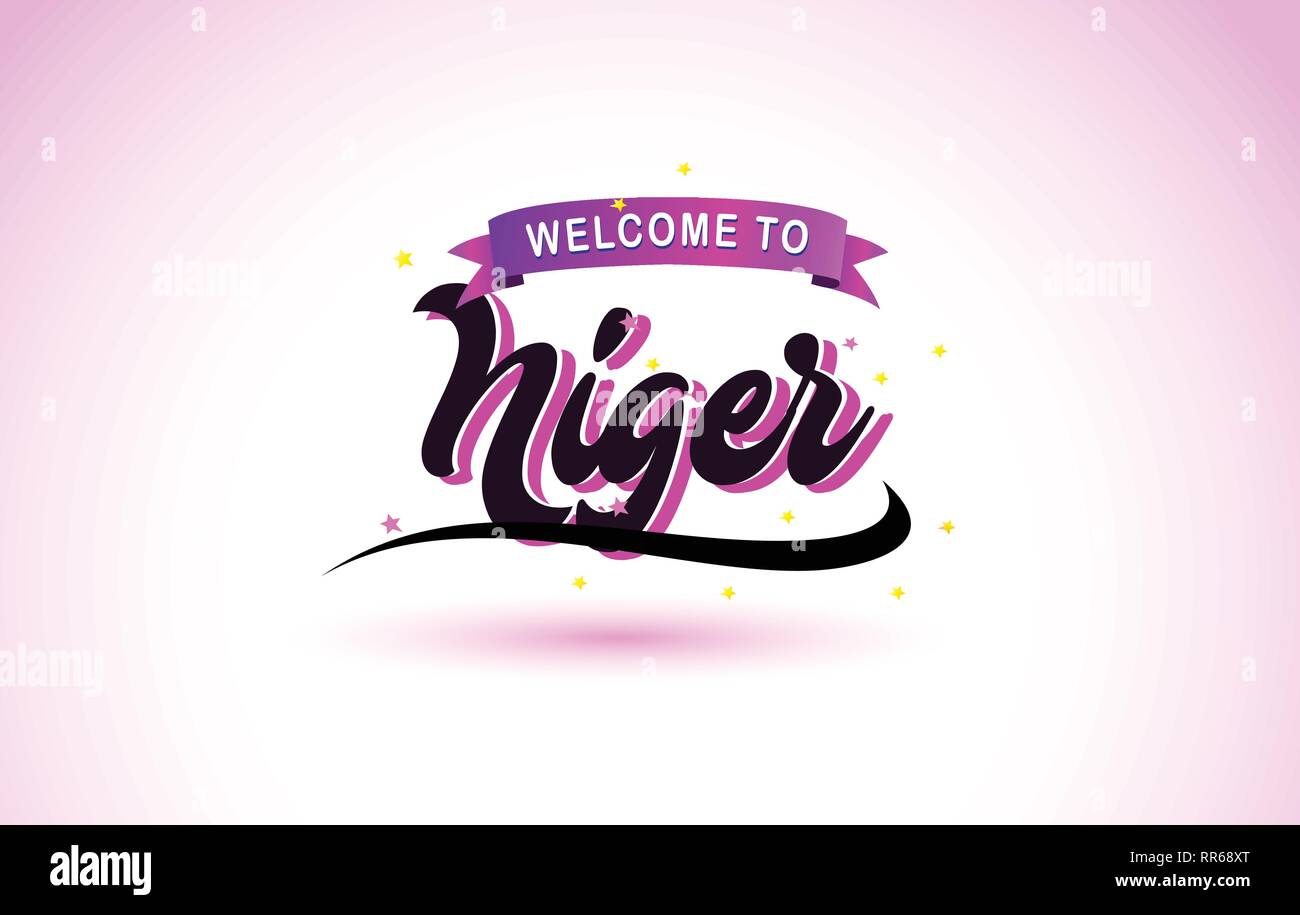 Niger Welcome to Creative Text Handwritten Font with Purple Pink Colors ...