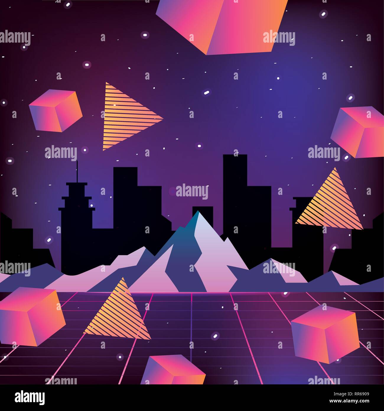 mountain landscape retro Stock Vector Image & Art - Alamy