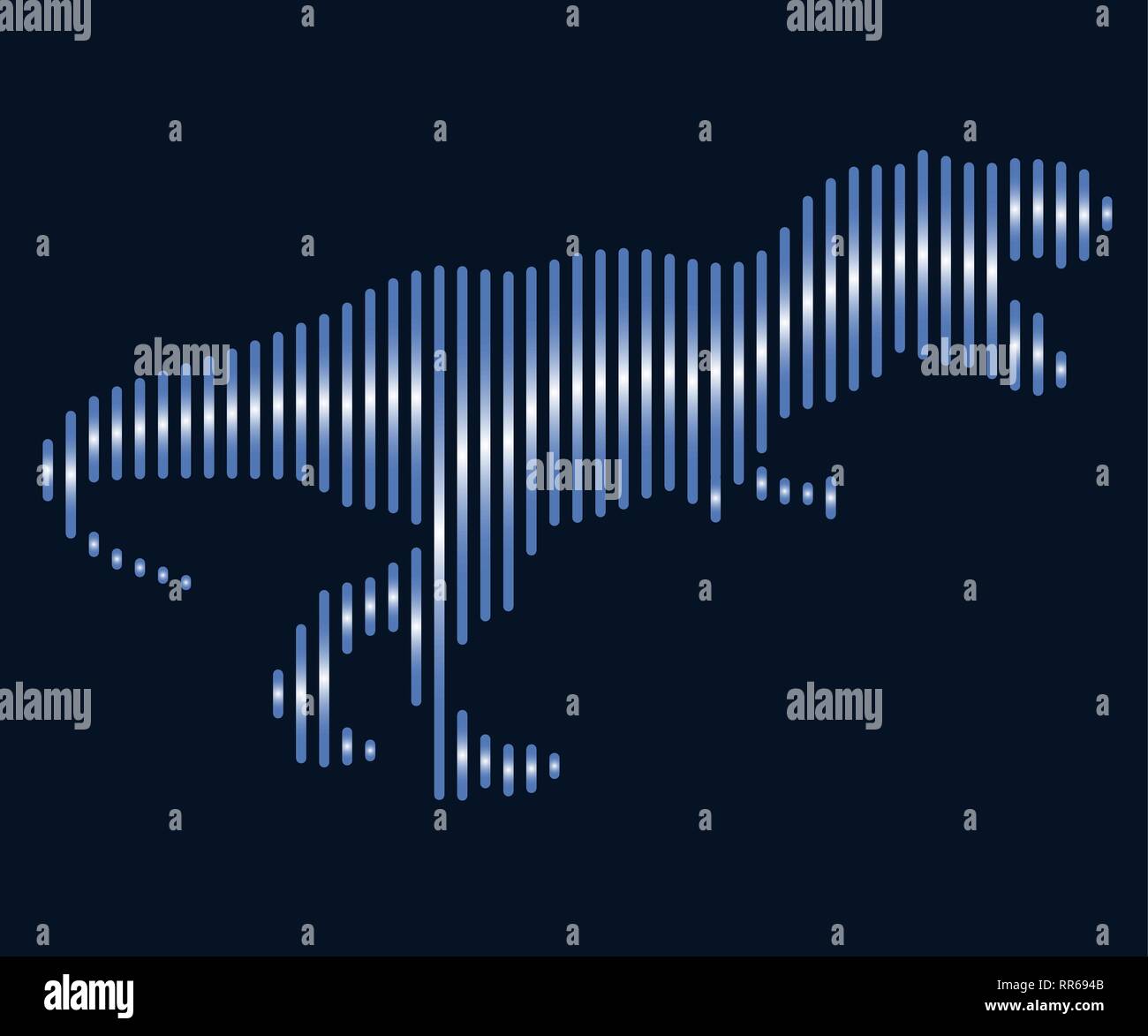 The linear illustration of a dinosaur. Logo Stock Vector Image & Art ...
