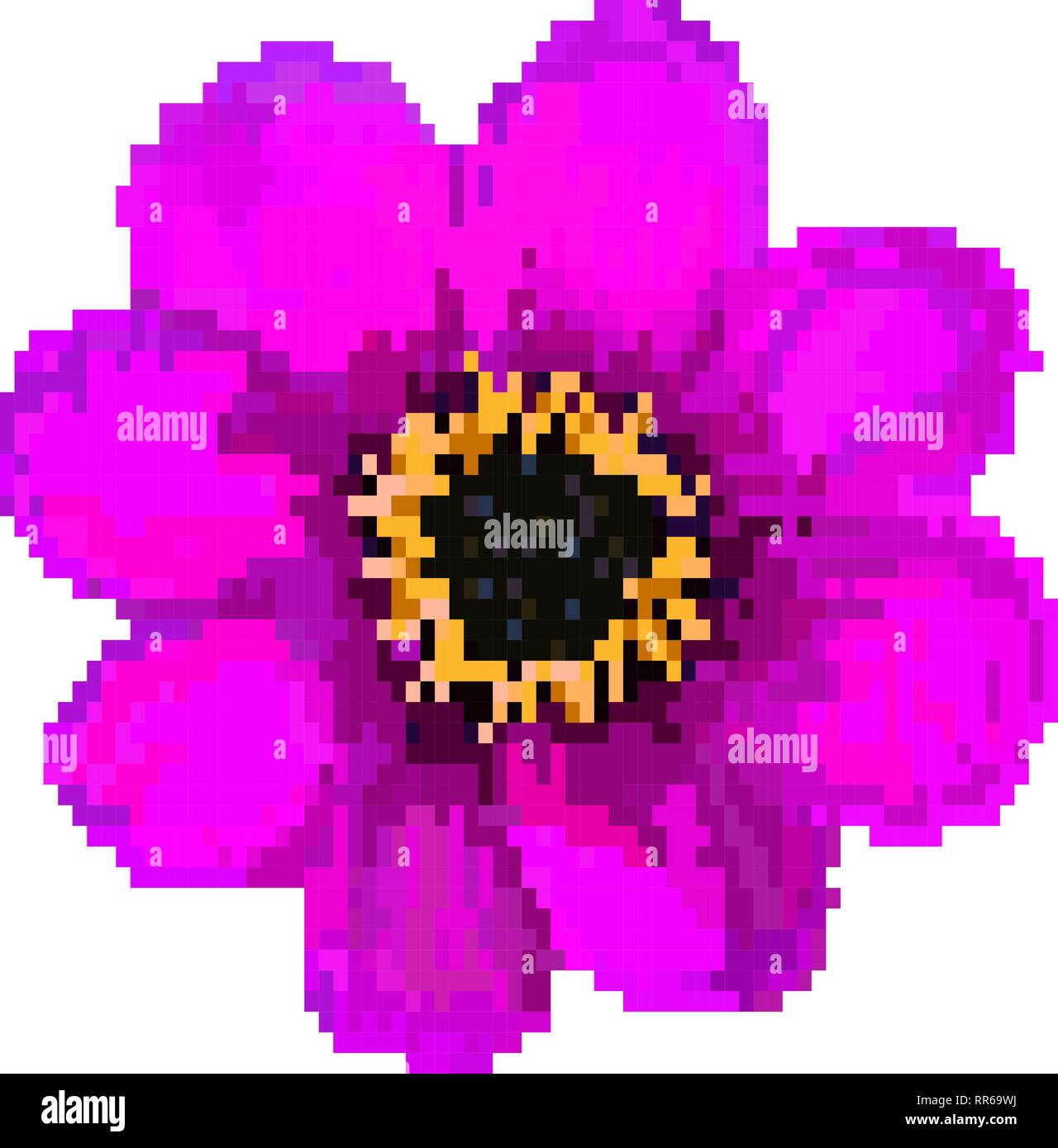 pixel field flower vector illustration isolated on white background ...