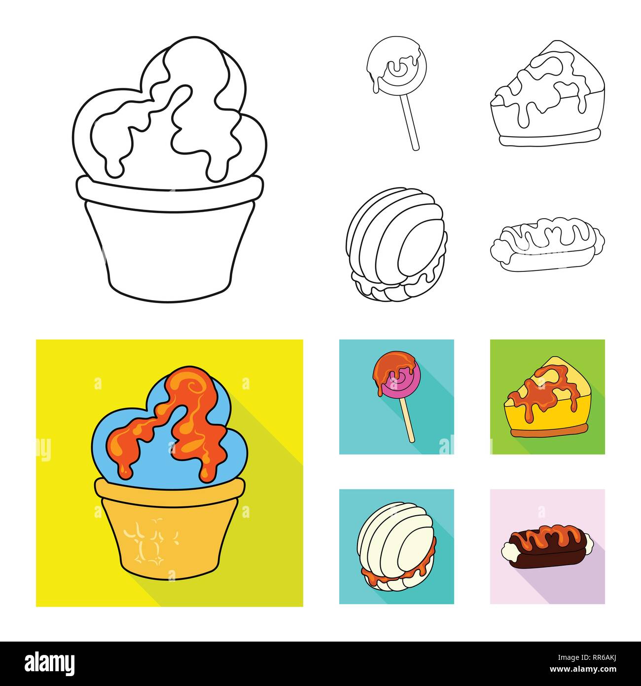 Vector illustration of confectionery and culinary sign. Collection of ...