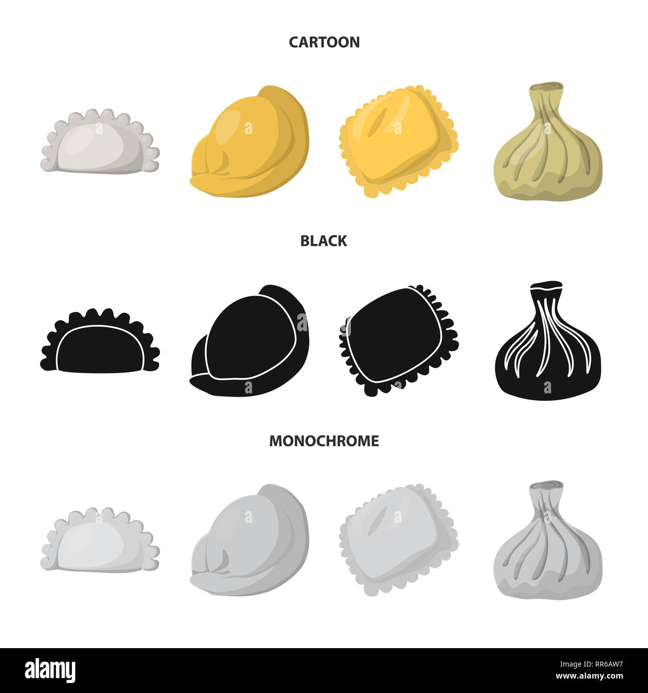 Vector illustration of products and cooking logo. Set of products and ...
