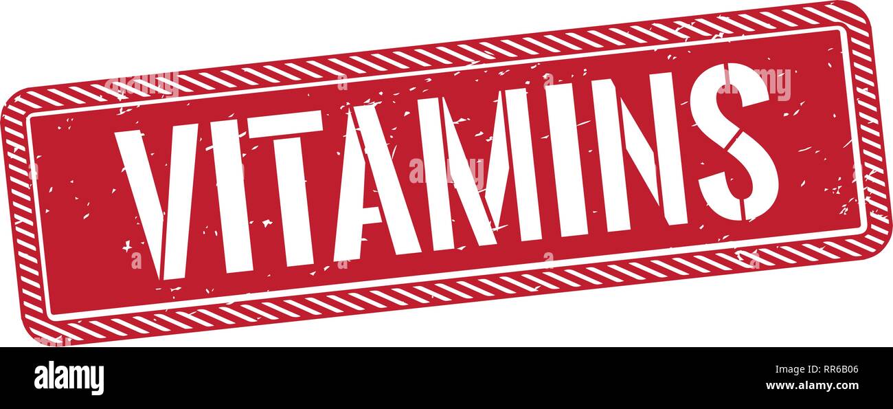 vitamins isolated square rubber stamp tag Stock Vector Image & Art - Alamy