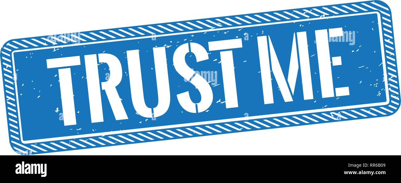 trust me blue isolated square rubber stamp tag Stock Vector Image & Art ...