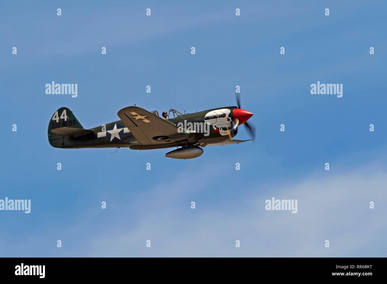 Airplane vintage WWII P-40 Warhawk Burma Banshee fighter aircraft Stock ...