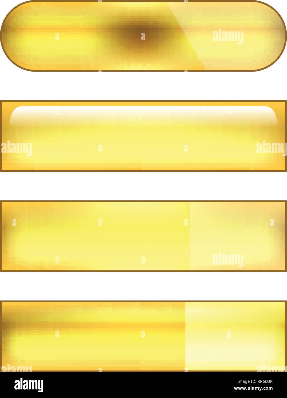 vector bright glossy web buttons set - golden Stock Vector Image & Art ...