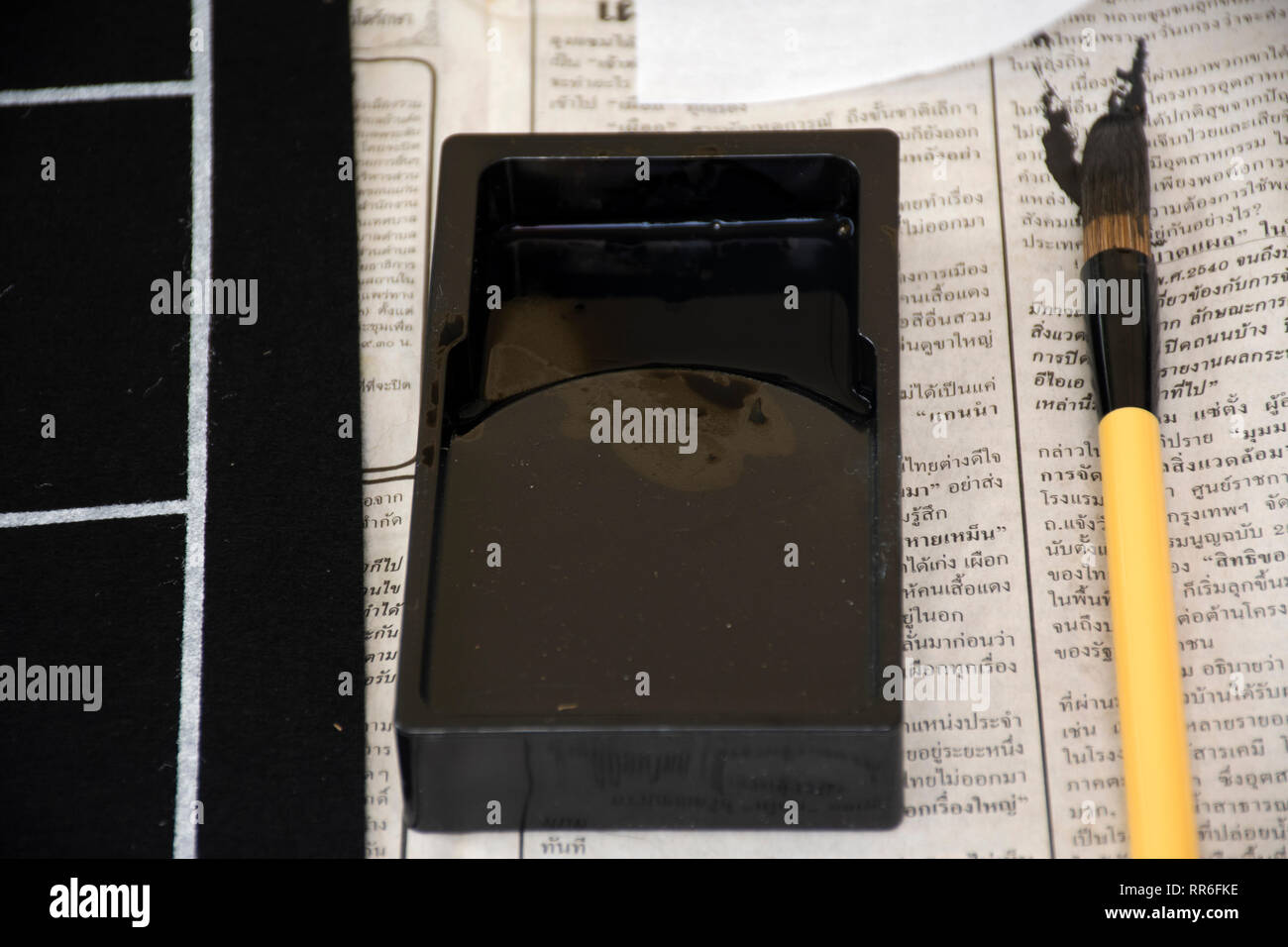 Travelers people join with use paintbrush writing japanese activity in ...