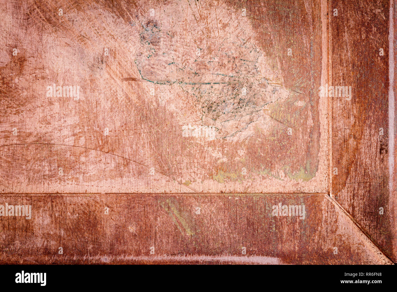 Scratched dirty dusty copper plate texture, old metal background ...