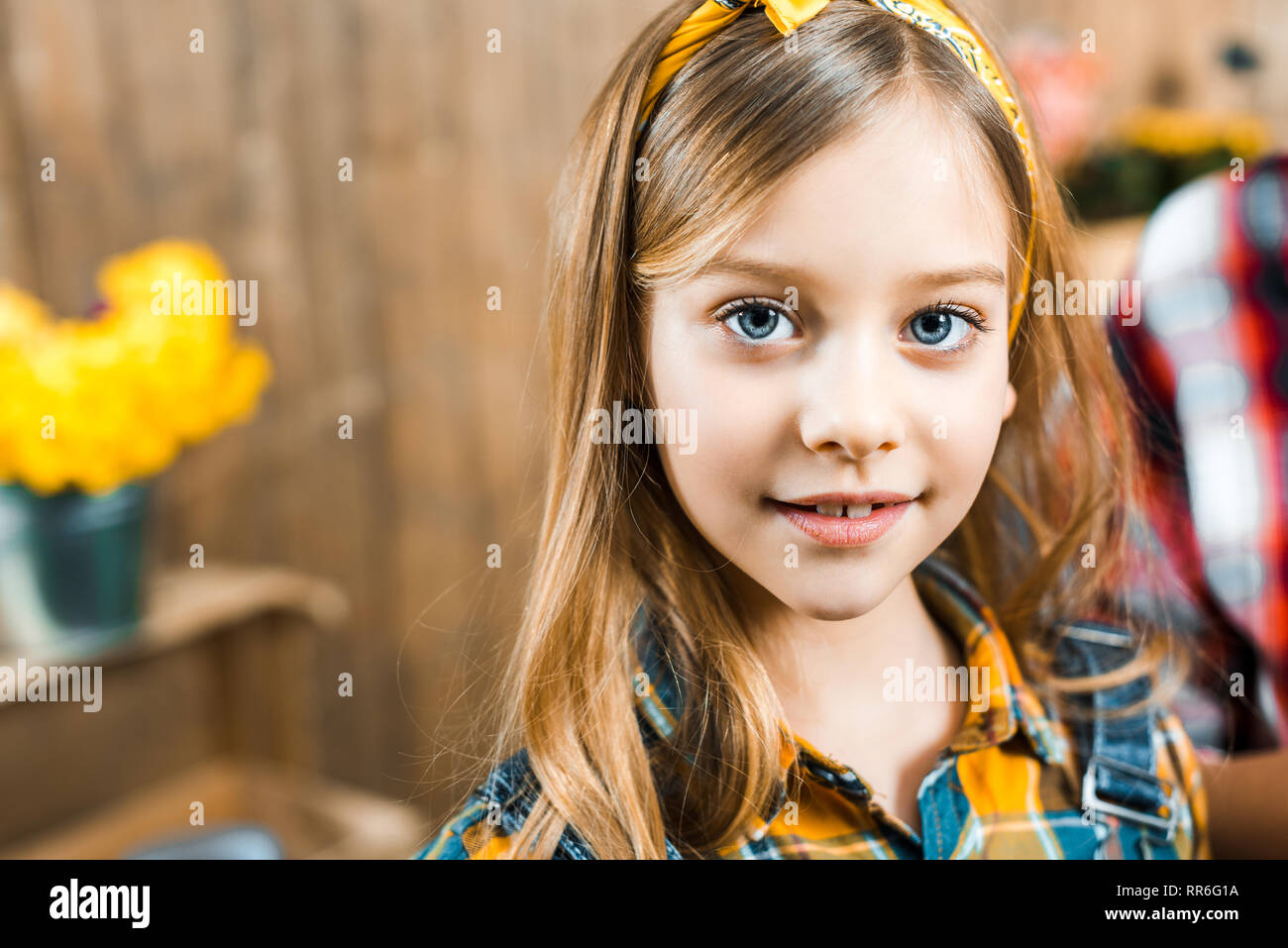 cheerful cute kid smiling while looking at camera Stock Photo - Alamy
