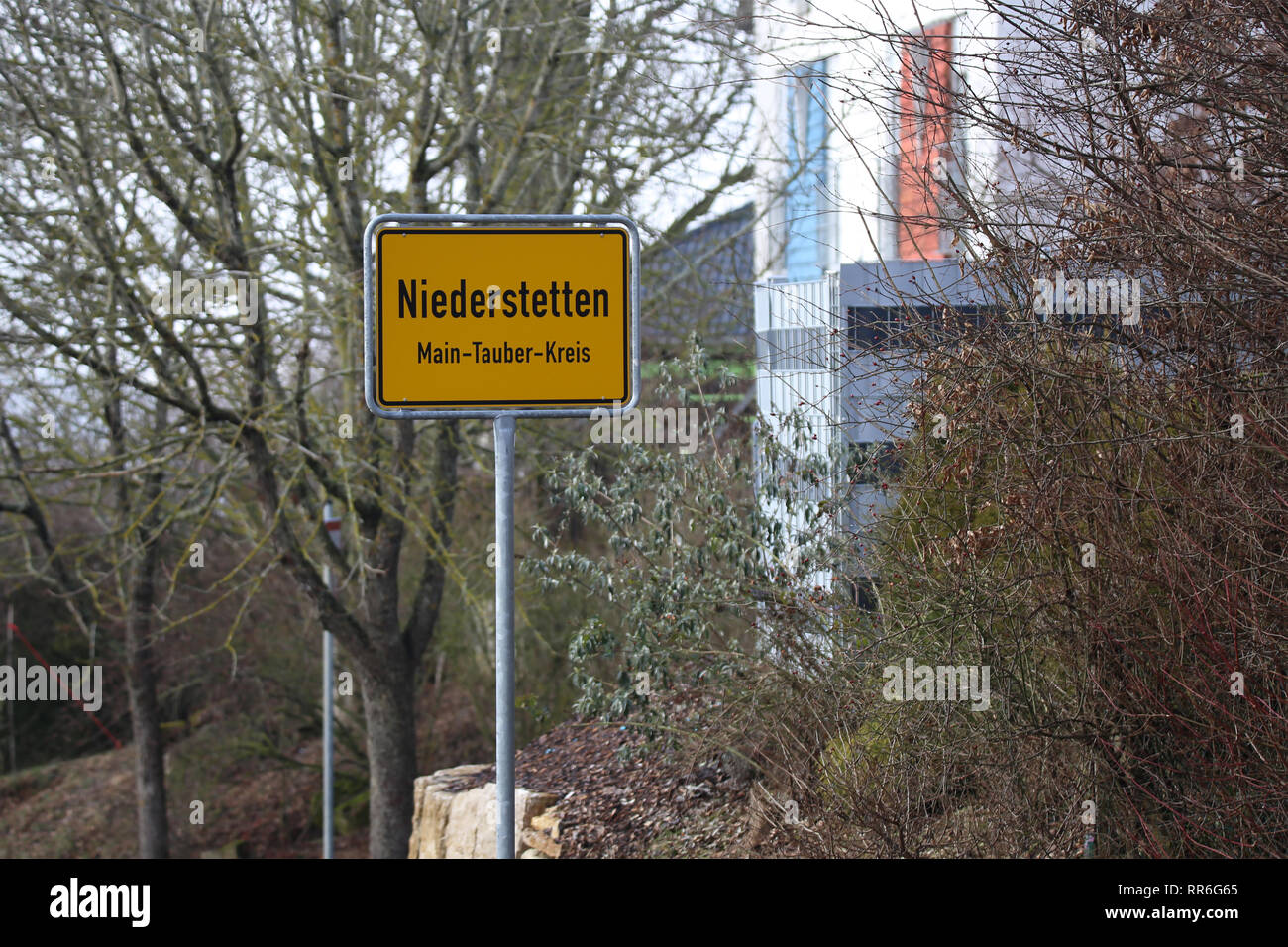 Yellow Traffic Sign with Local Town Names Stock Photo - Alamy