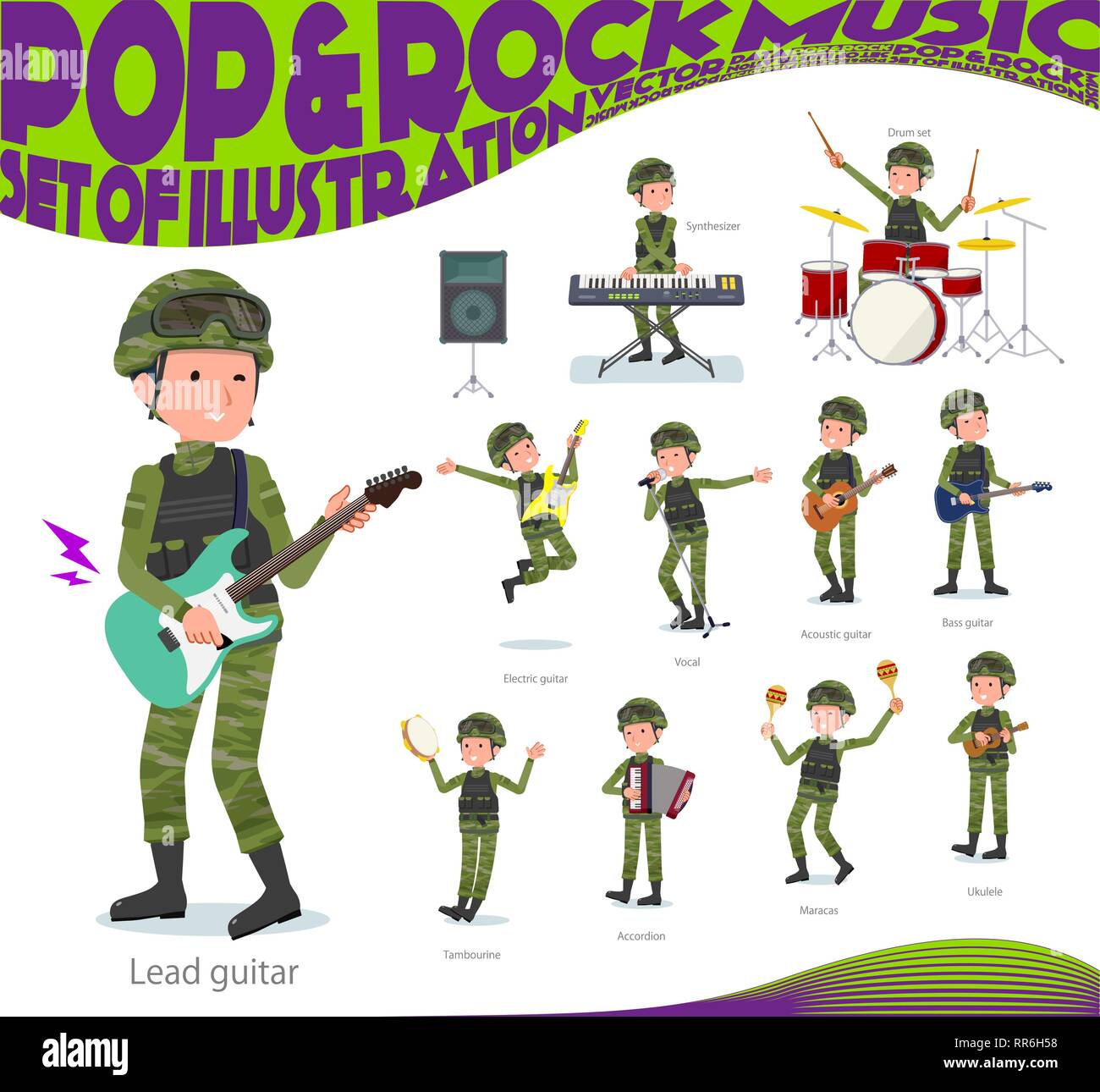 Soldier playing piano Stock Vector Images - Alamy