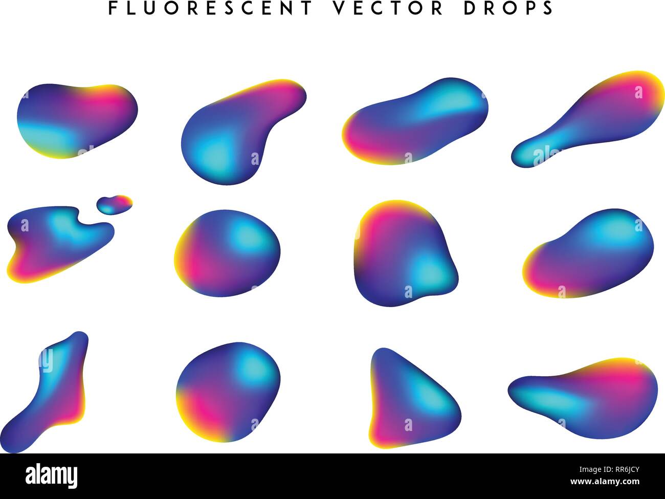 Gradient vivid shapes. Modern abstract colorful vector fluid collection ...