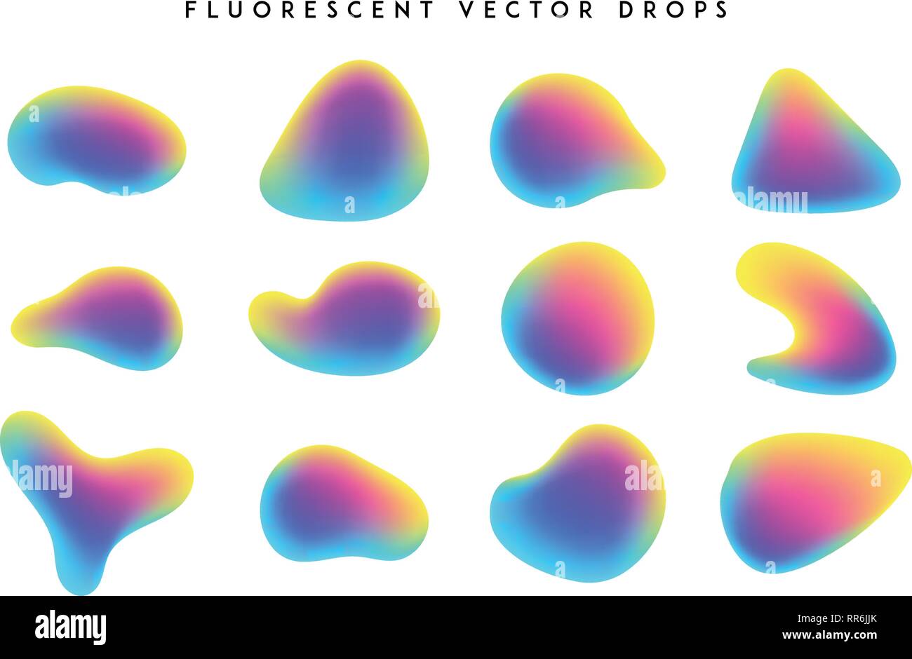 Gradient vivid shapes. Modern abstract colorful vector fluid collection ...