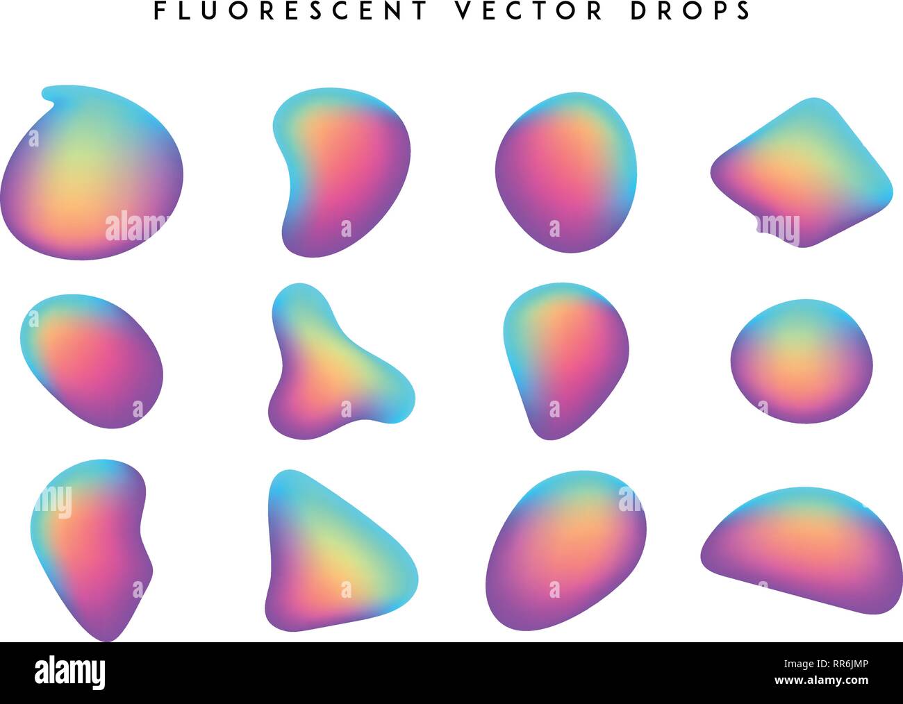 Gradient vivid shapes. Modern abstract colorful vector fluid collection ...