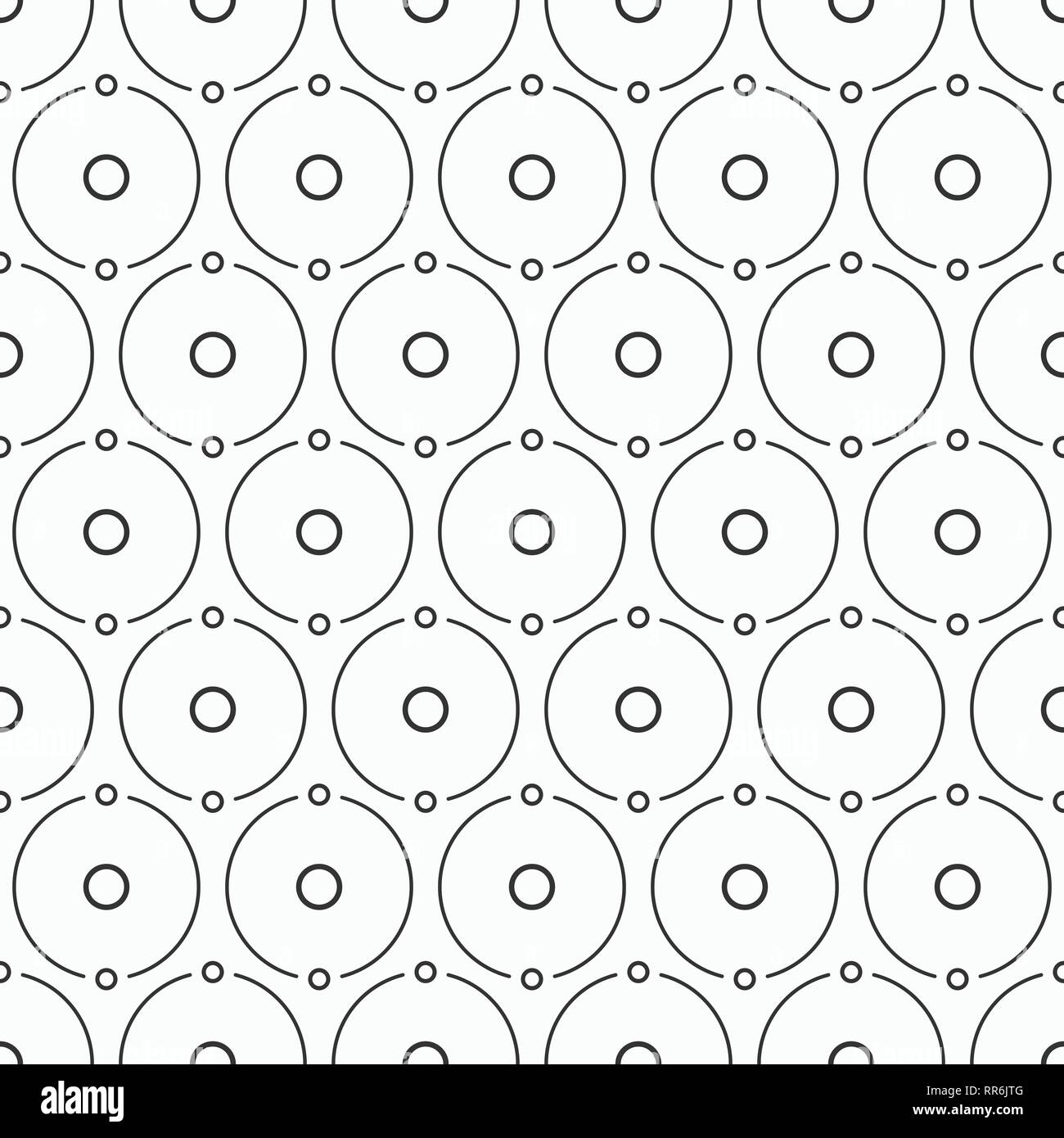 Abstract simple pattern of circles, separated on two equal parts ...