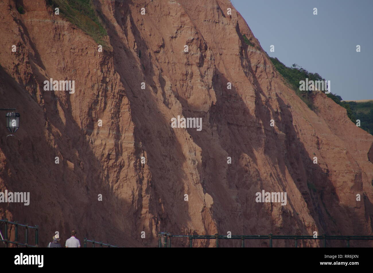 High Peak Sea Cliff of Red Triassic Otter Sandstone. Sidmouth, East ...