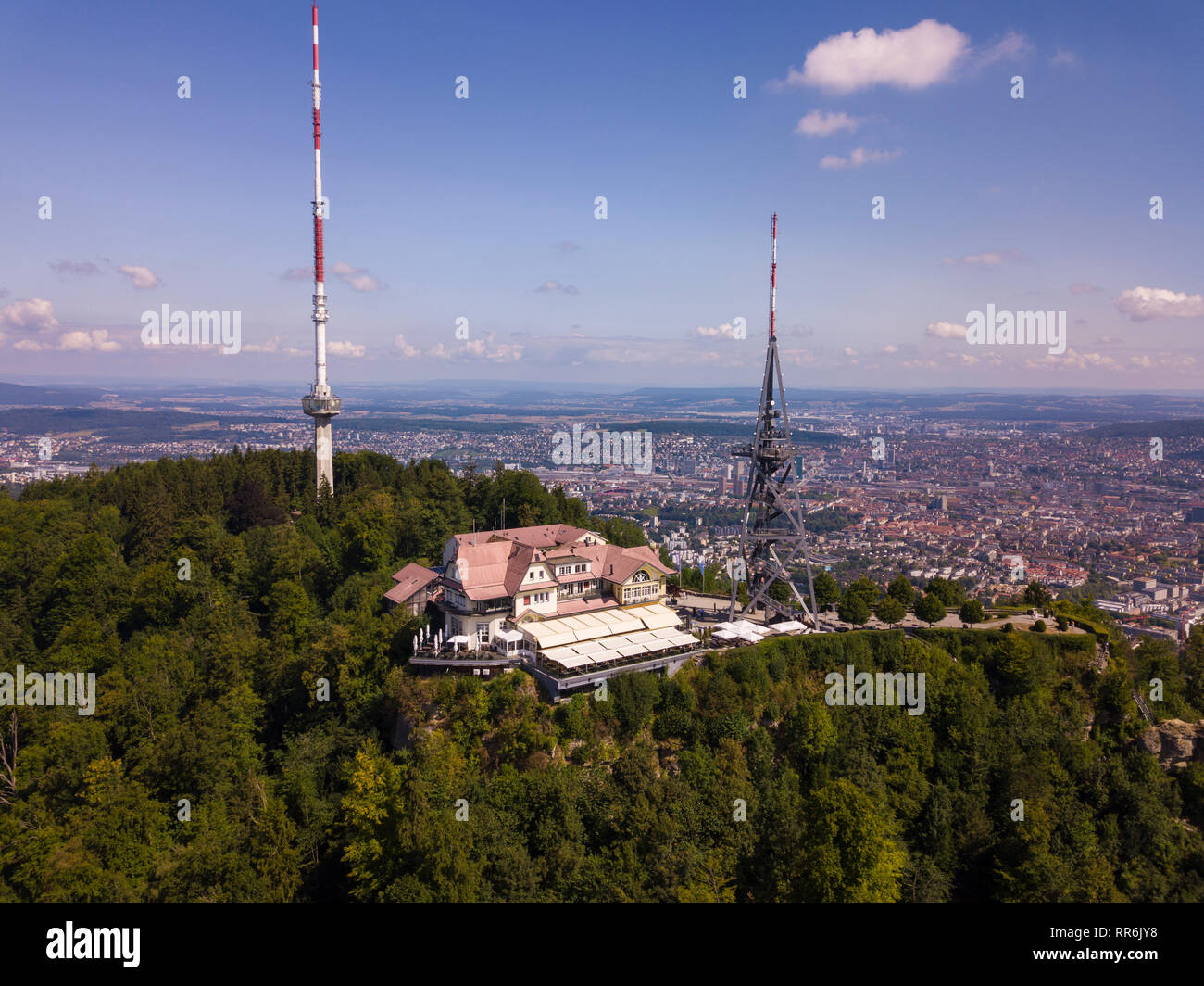Aerial view of Uetliberg mountain in Zurich, Switzerland Stock Photo ...