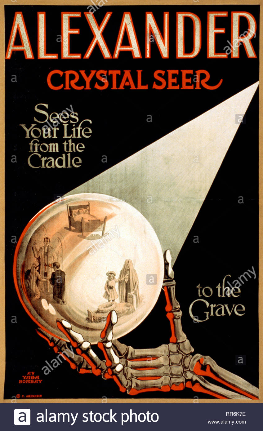 Alexander, Crystal Seer, vintage publicity poster from early 1900s ...