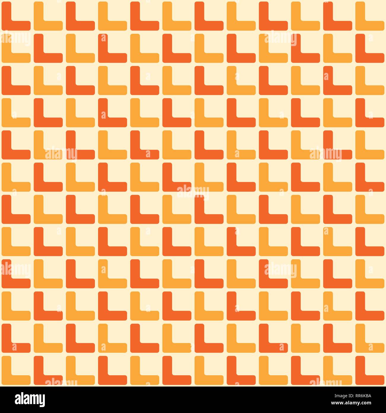 Abstract trendy seamless pattern of geometric ornament in orange and ...