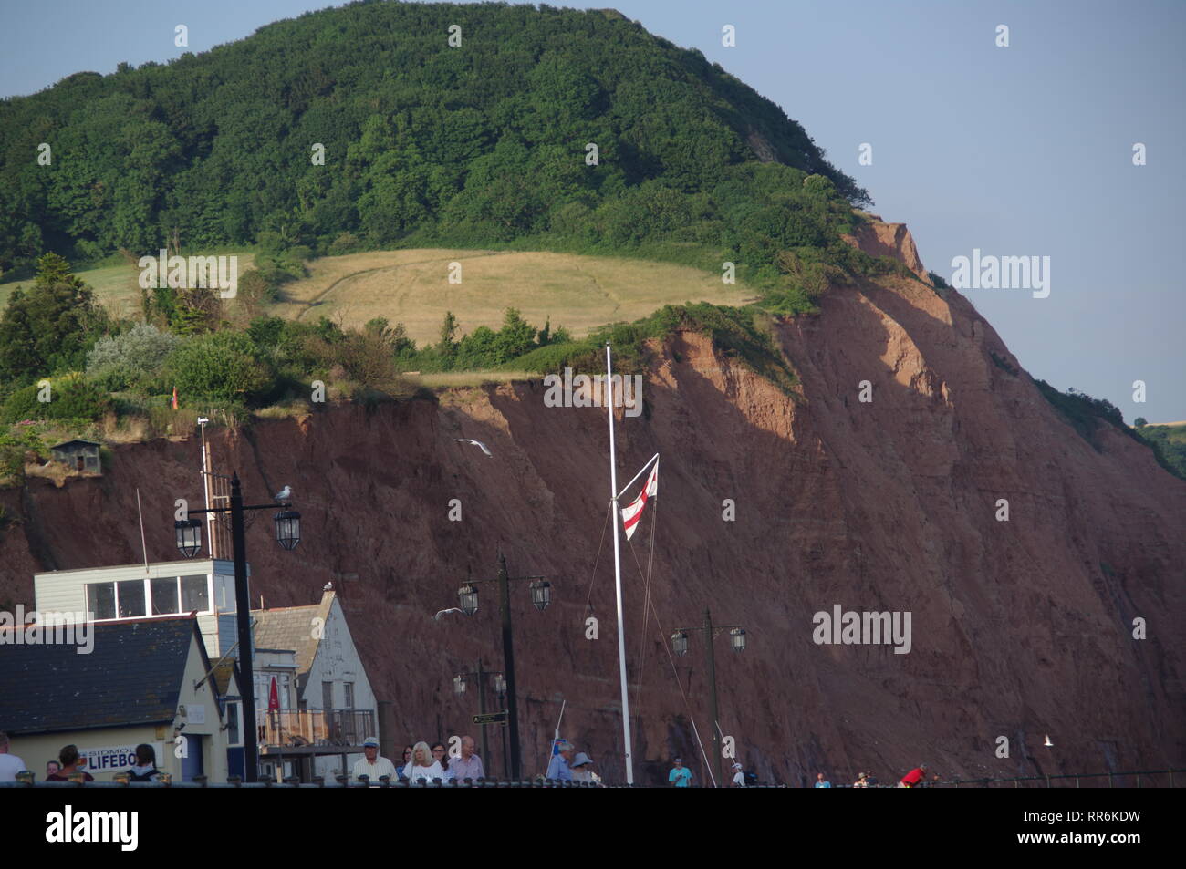 High Peak Sea Cliff of Red Triassic Otter Sandstone. Sidmouth, East ...