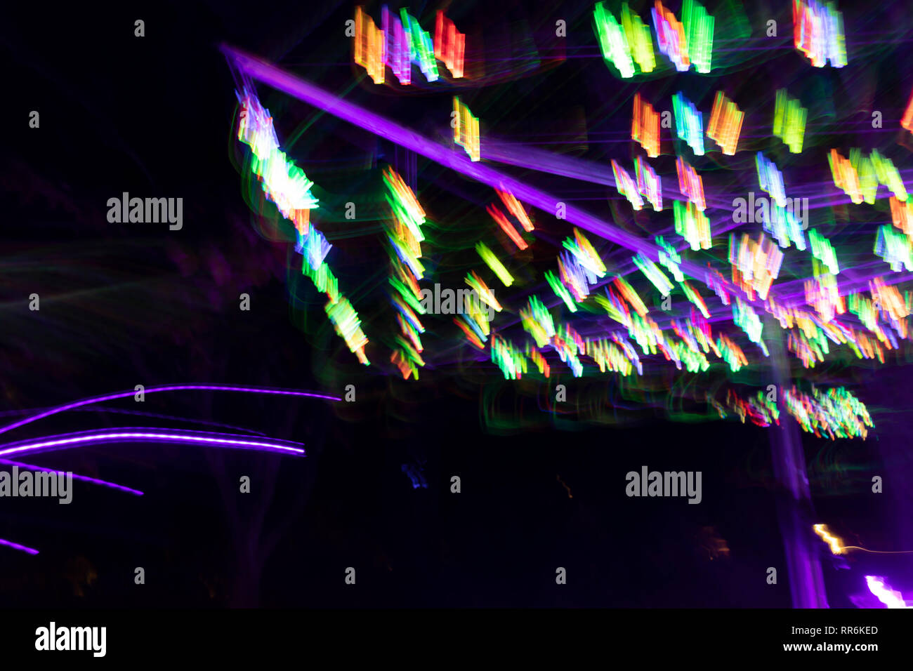 Abstract neon rotary clothesline Stock Photo - Alamy