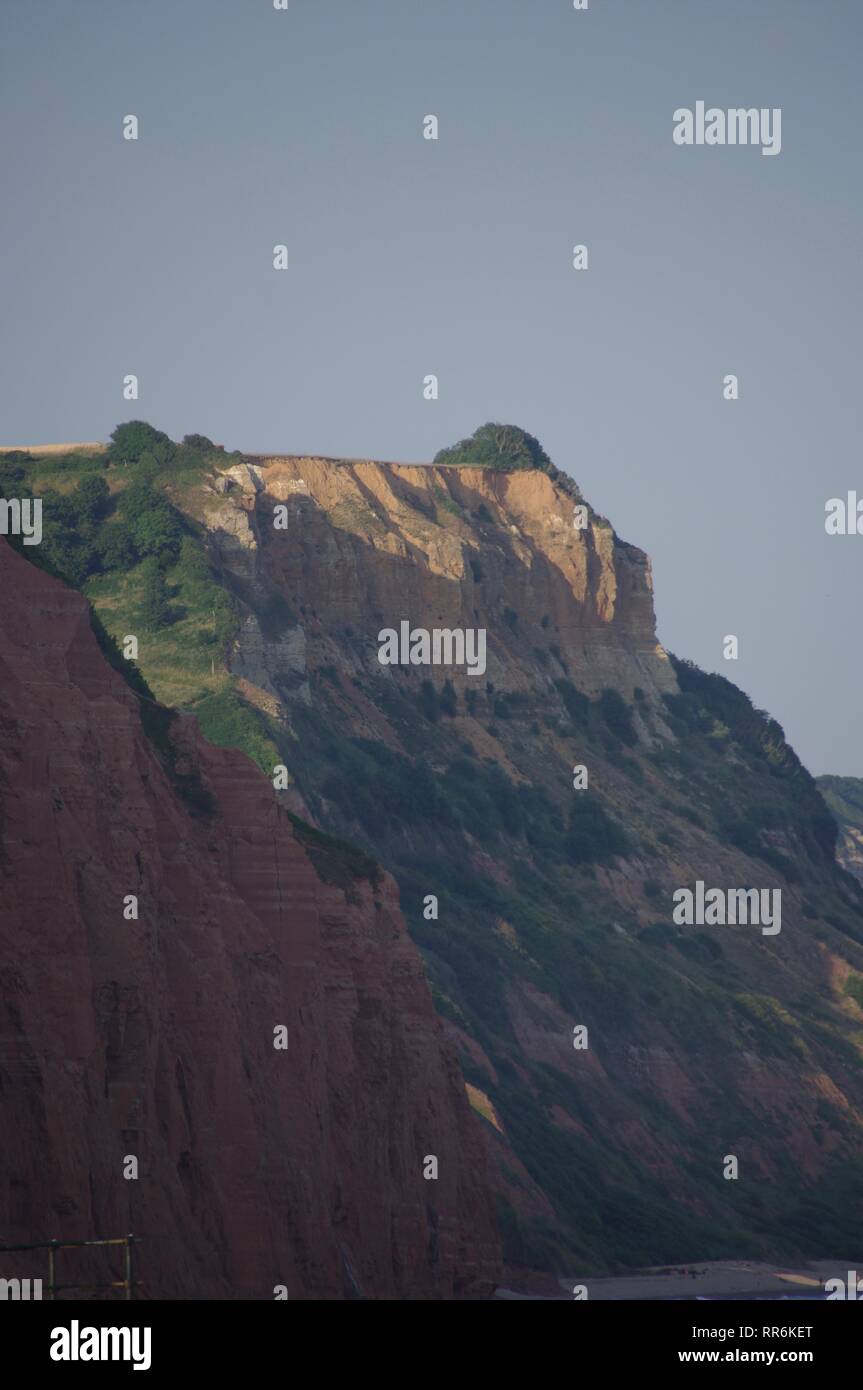 High Peak Sea Cliff of Red Triassic Otter Sandstone. Sidmouth, East ...