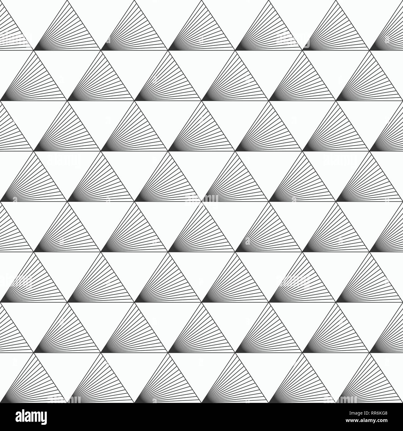 Vector seamless pattern. Triangles with inclined lines inside. Regular ...
