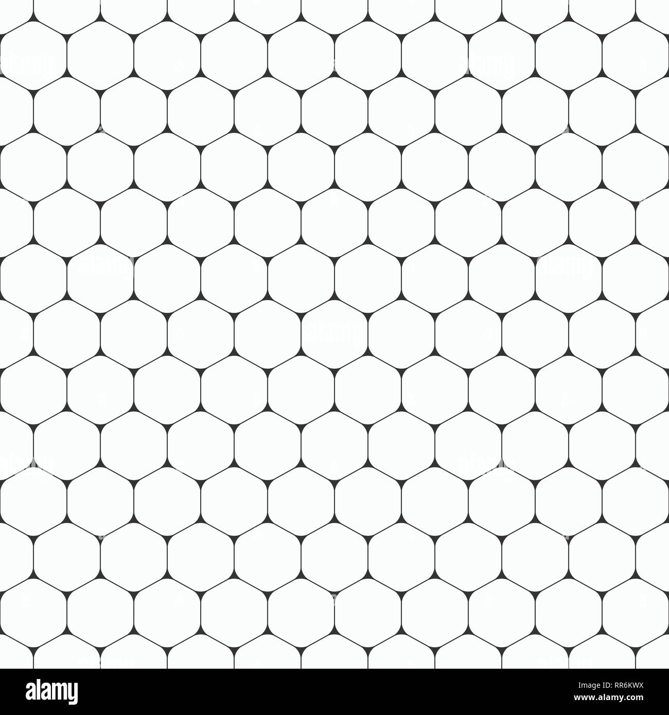 Vector seamless pattern of hexagons with rounded corners. Modern stylish texture. Repeating ...