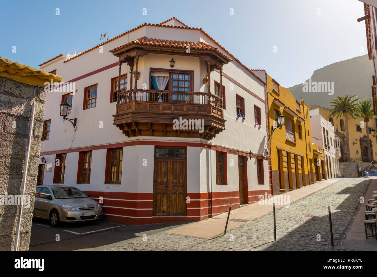 Streets and architecture of traditional spanish coastal town Stock ...