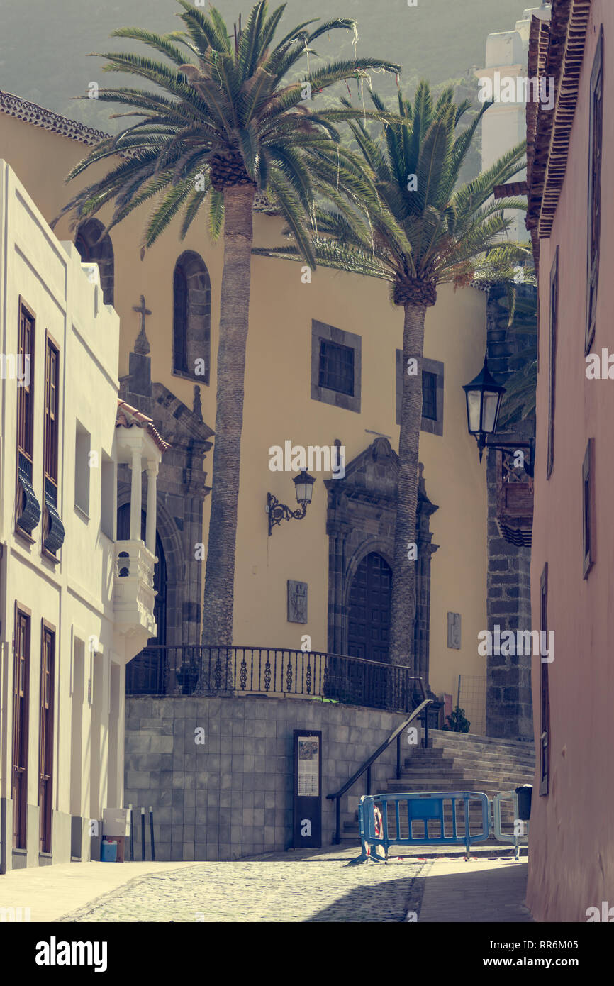 Streets and architecture of traditional spanish coastal town Stock ...