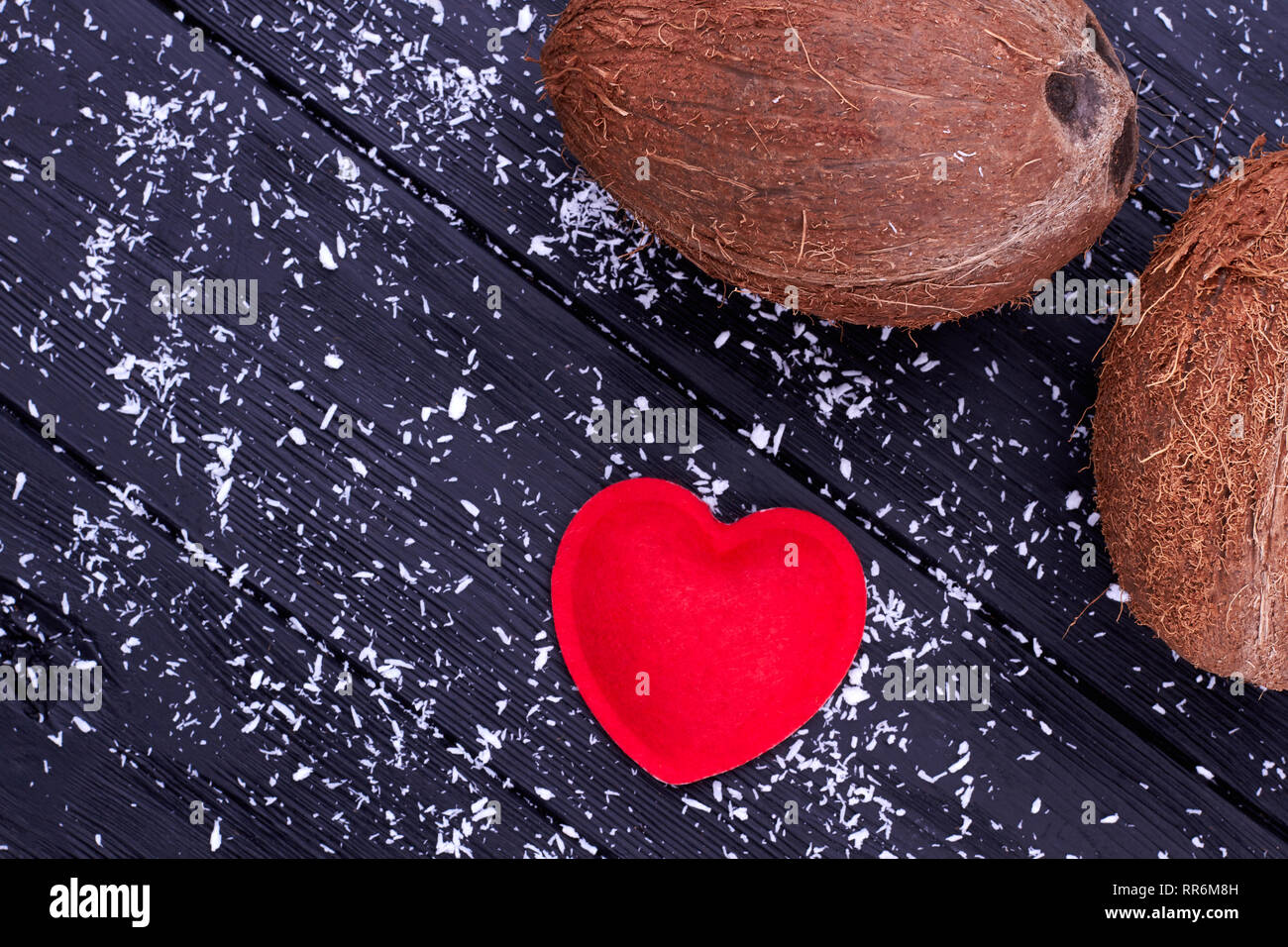 Fresh nutritious coconuts and heart Stock Photo - Alamy