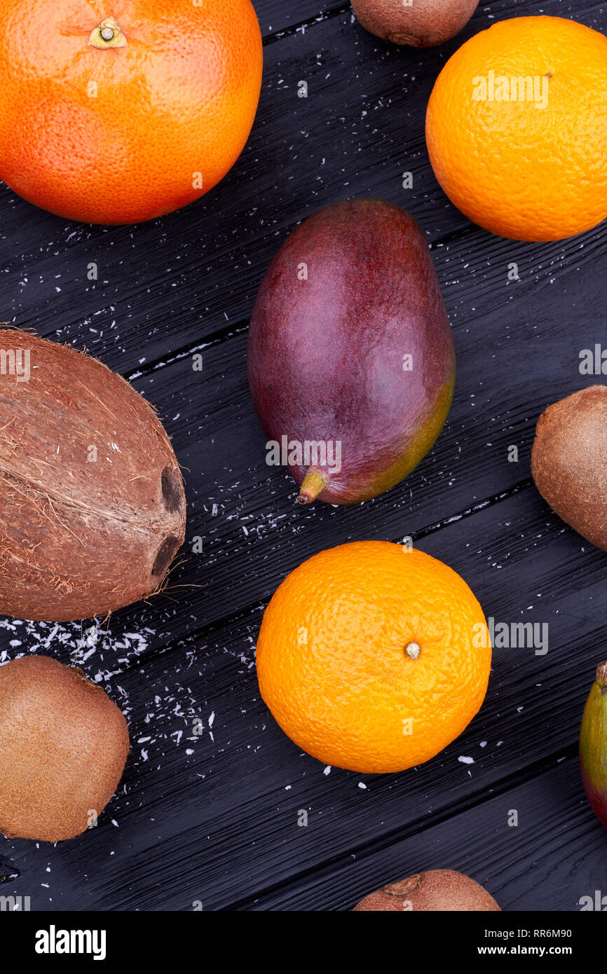 Variety of colorful exotic fruits Stock Photo - Alamy