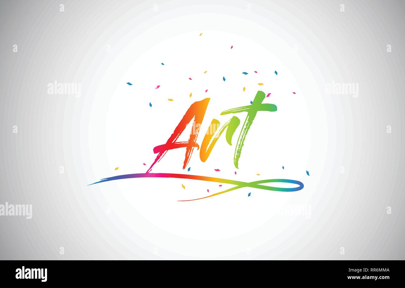 Art Creative Word Text with Handwritten Rainbow Vibrant Colors and ...