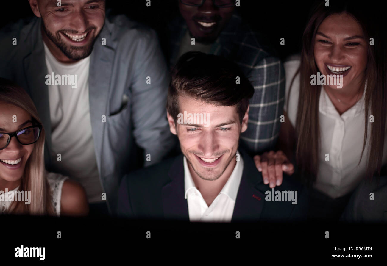 close up.young employee using computer Stock Photo - Alamy
