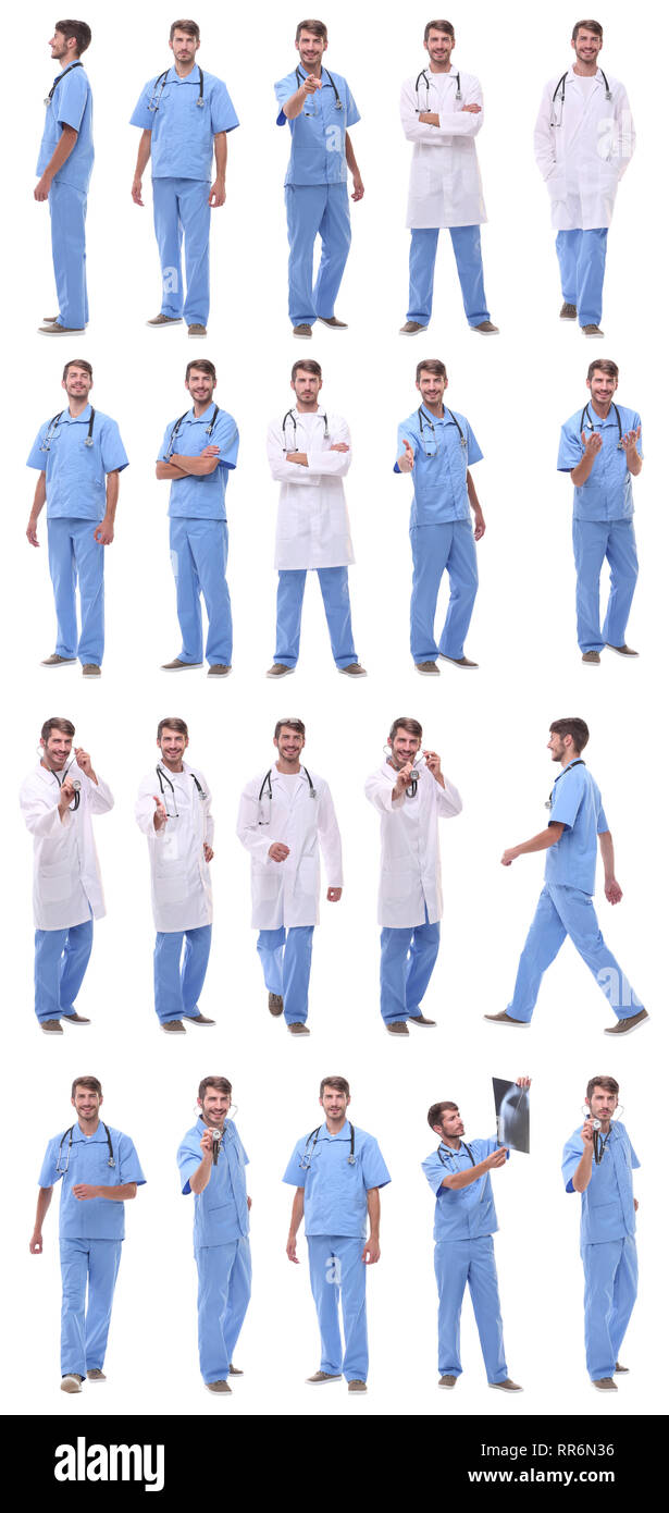 collage of a variety of medical doctors standing in a row Stock Photo ...
