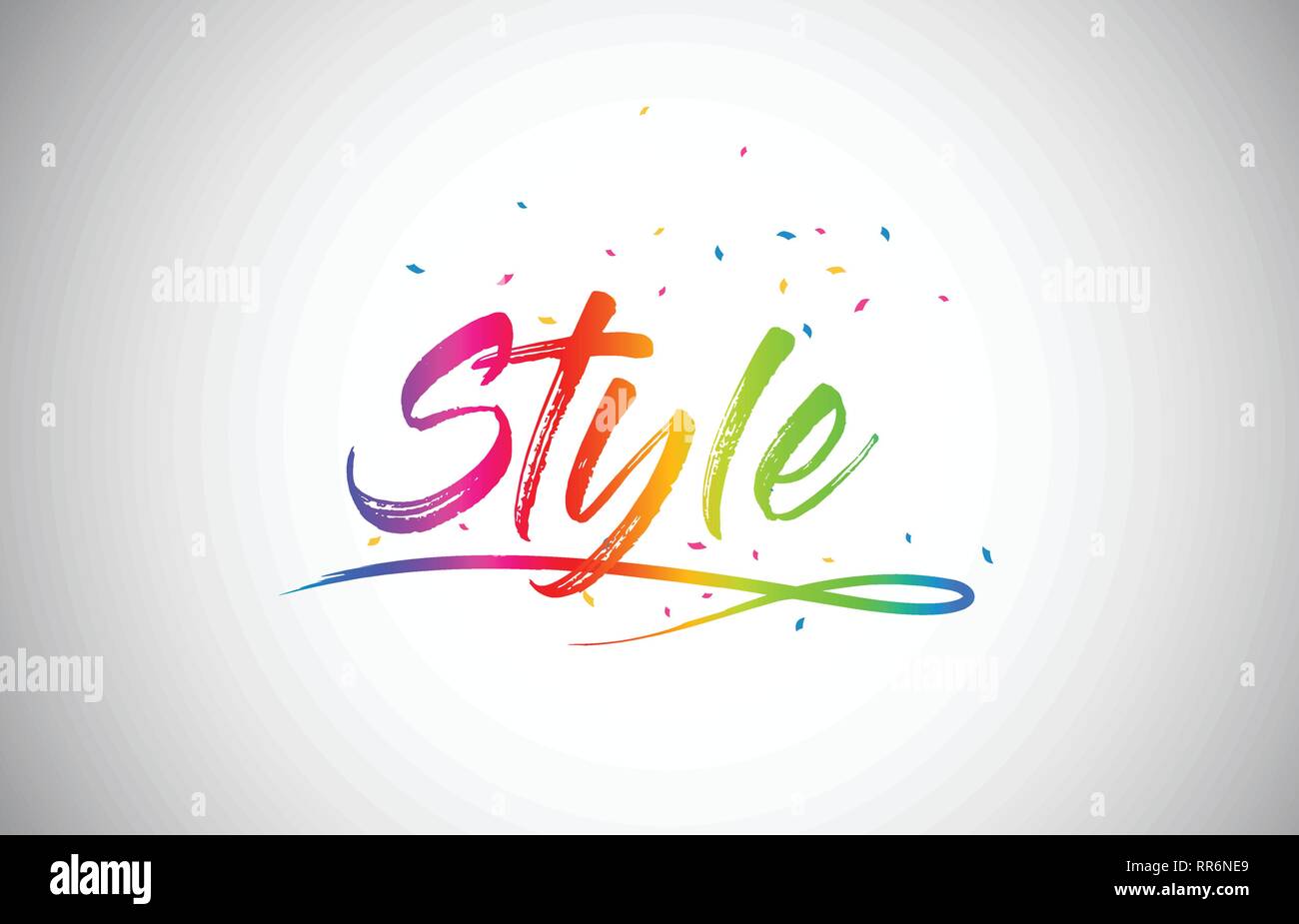 Style Creative Word Text with Handwritten Rainbow Vibrant Colors and ...
