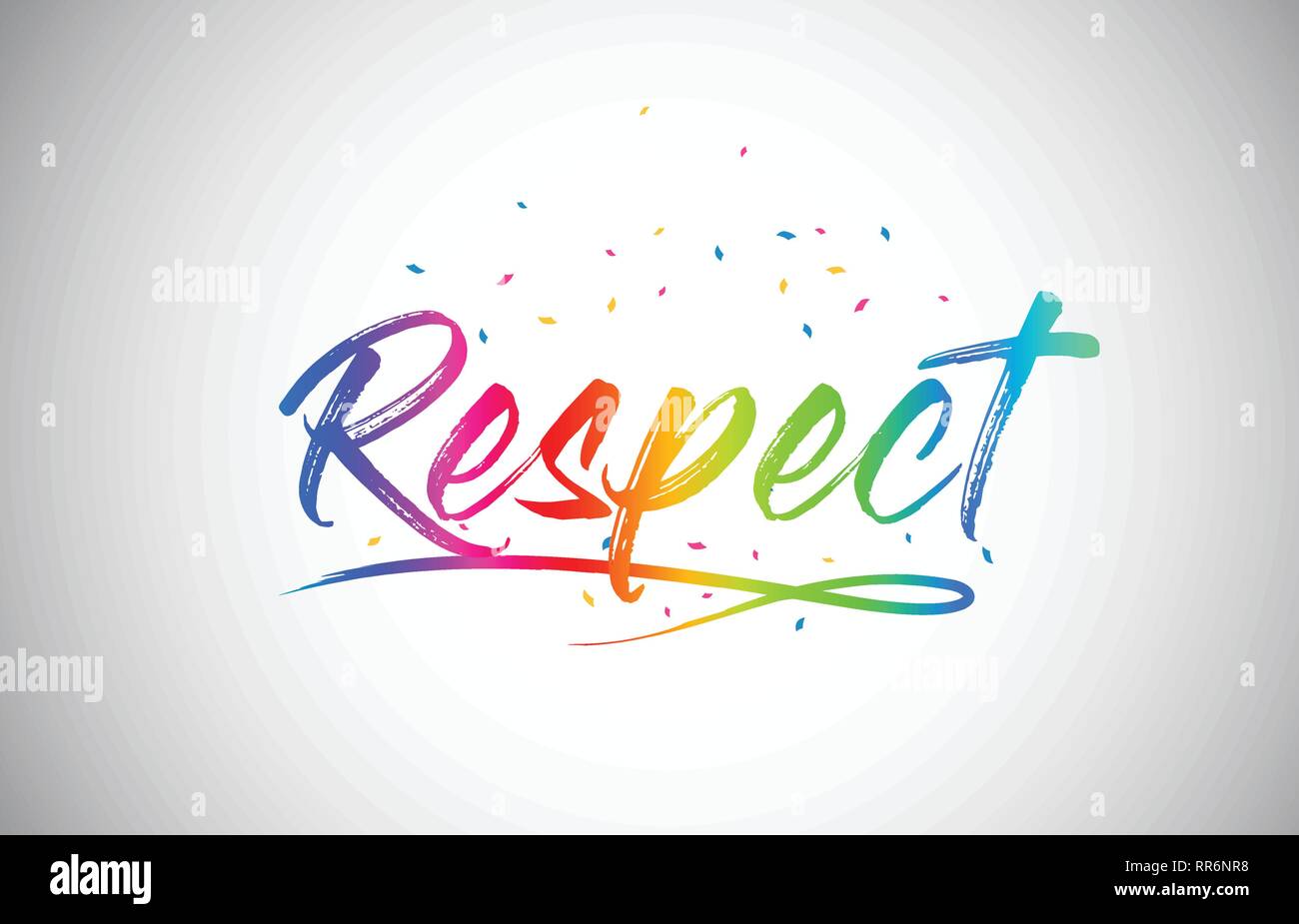 Respect Creative Word Text with Handwritten Rainbow Vibrant Colors and ...