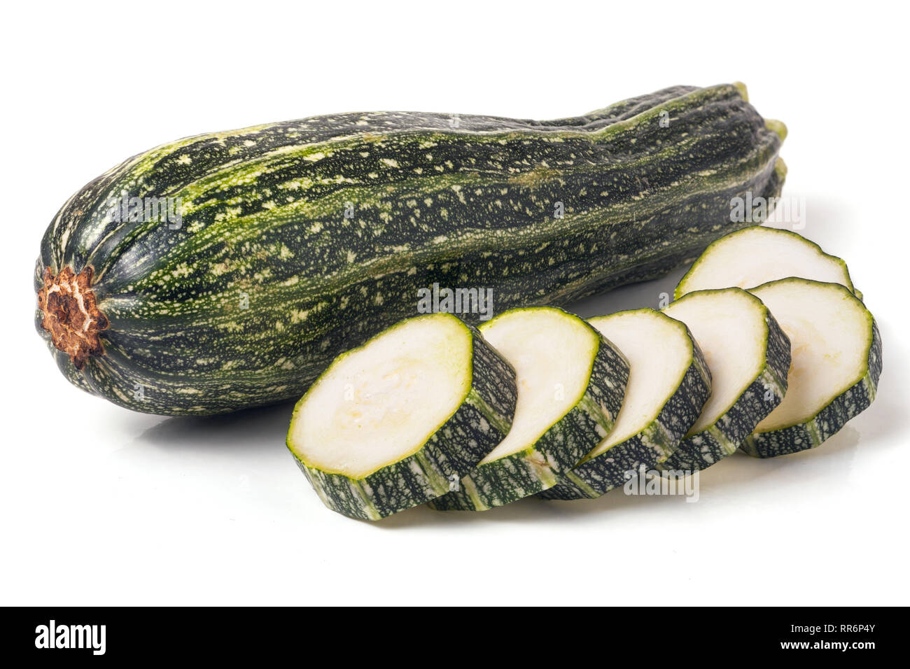 zucchini and sliced isolated on white background Stock Photo - Alamy