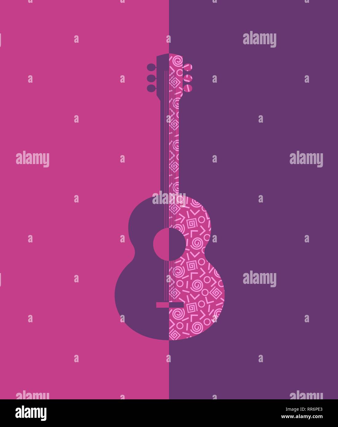 Live guitar music festival flat style bold color design element Stock ...