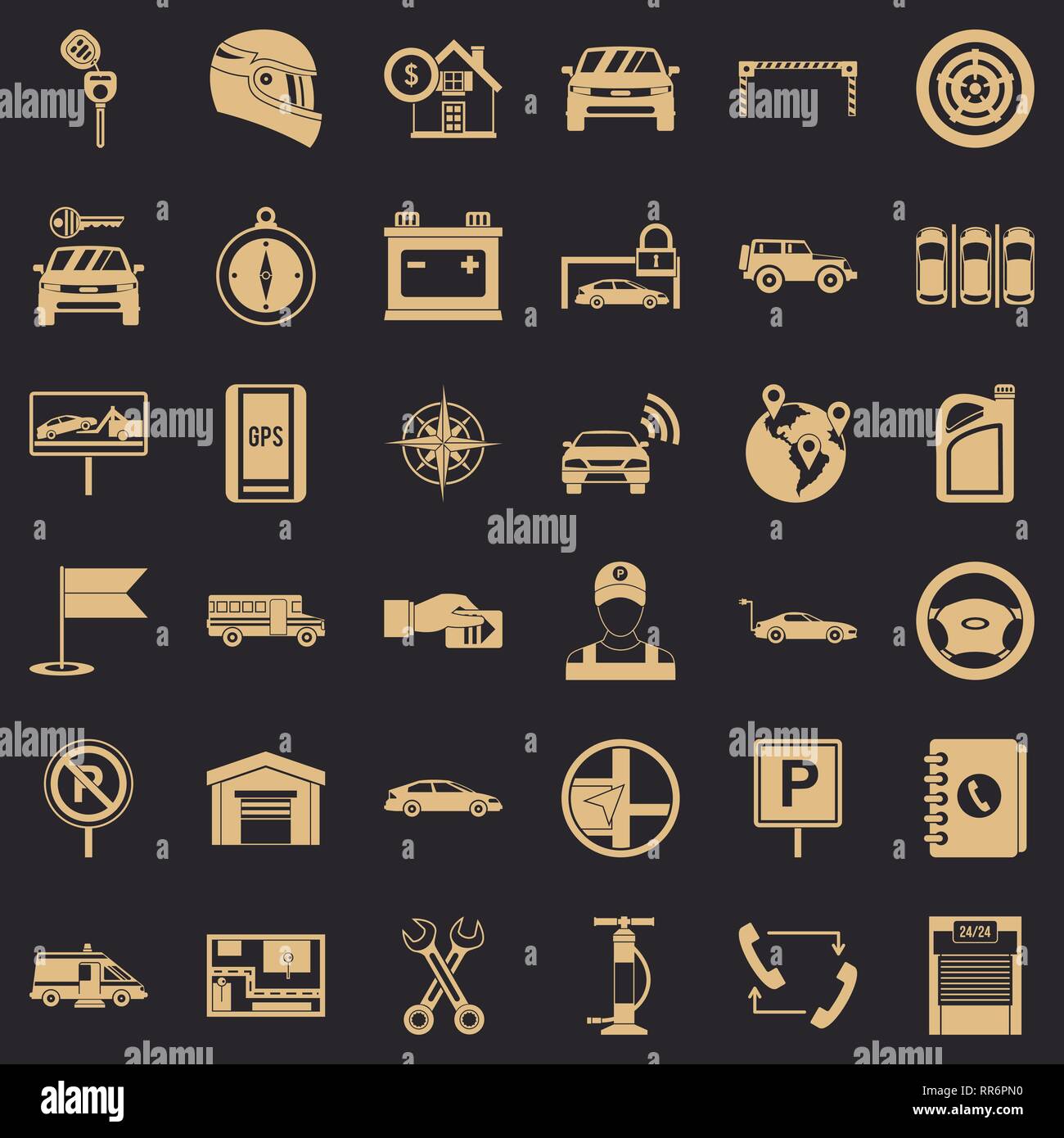 Auto garage icons set, simple style Stock Vector Image & Art - Alamy