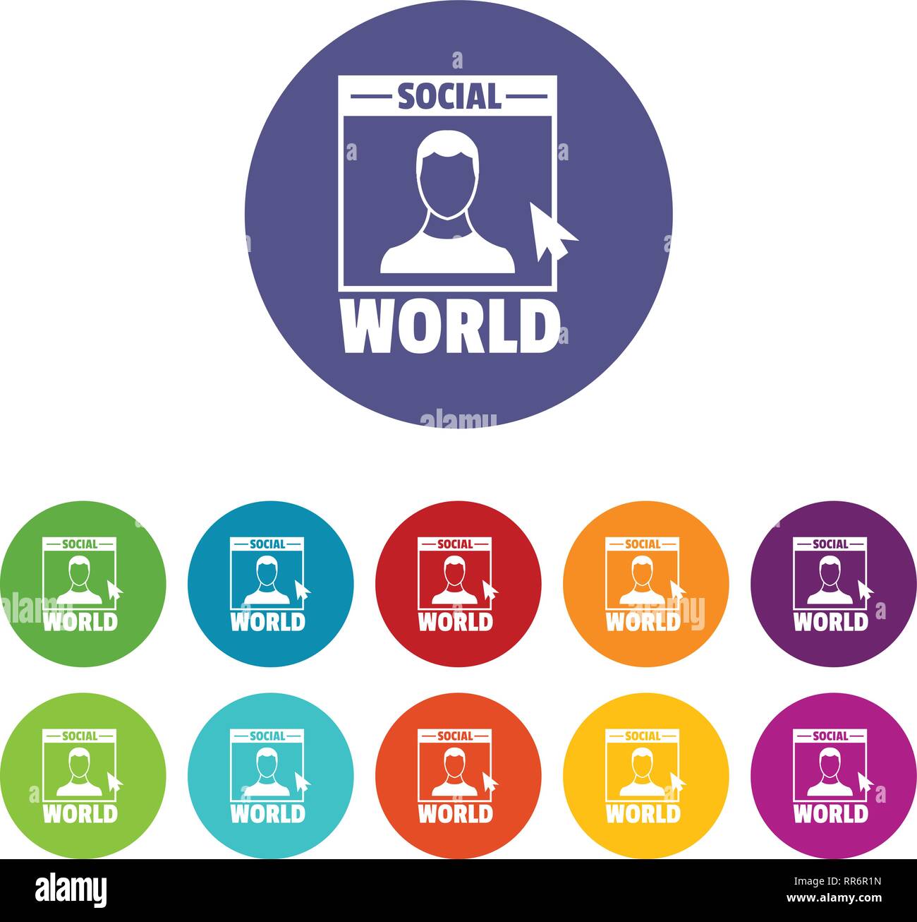 Social world icons set vector color Stock Vector Image & Art - Alamy