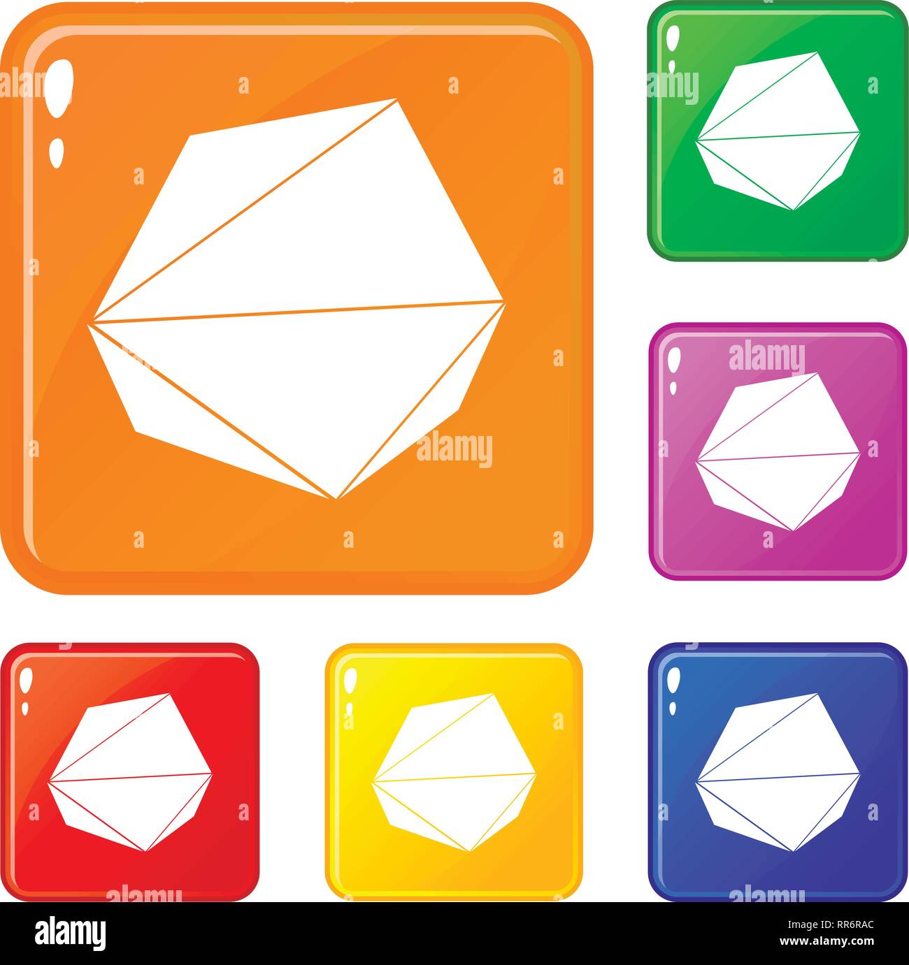 Origami stone icons set vector color Stock Vector Image & Art - Alamy