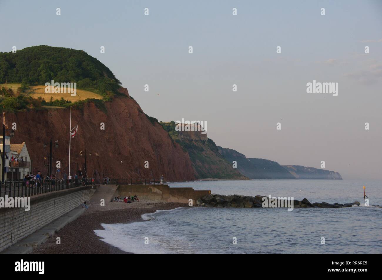 High Peak Sea Cliff of Red Triassic Otter Sandstone. Sidmouth, East ...