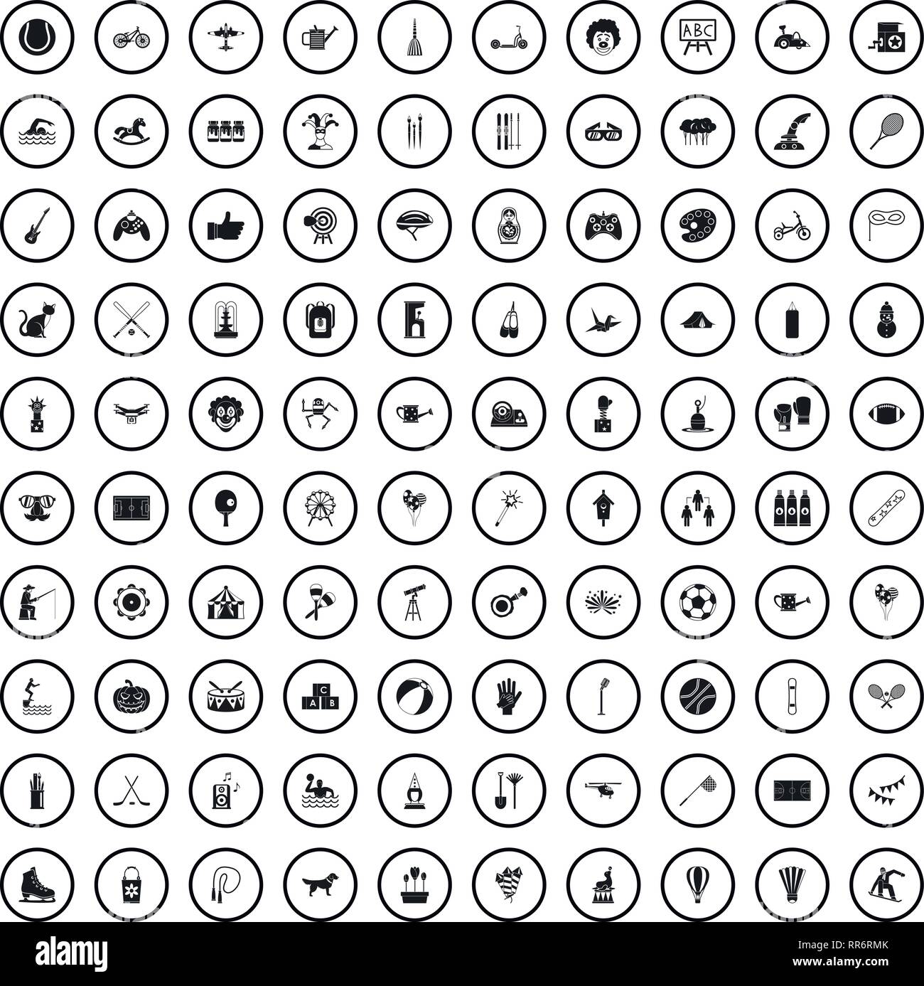 100 kids activity icons set, simple style Stock Vector Image & Art - Alamy