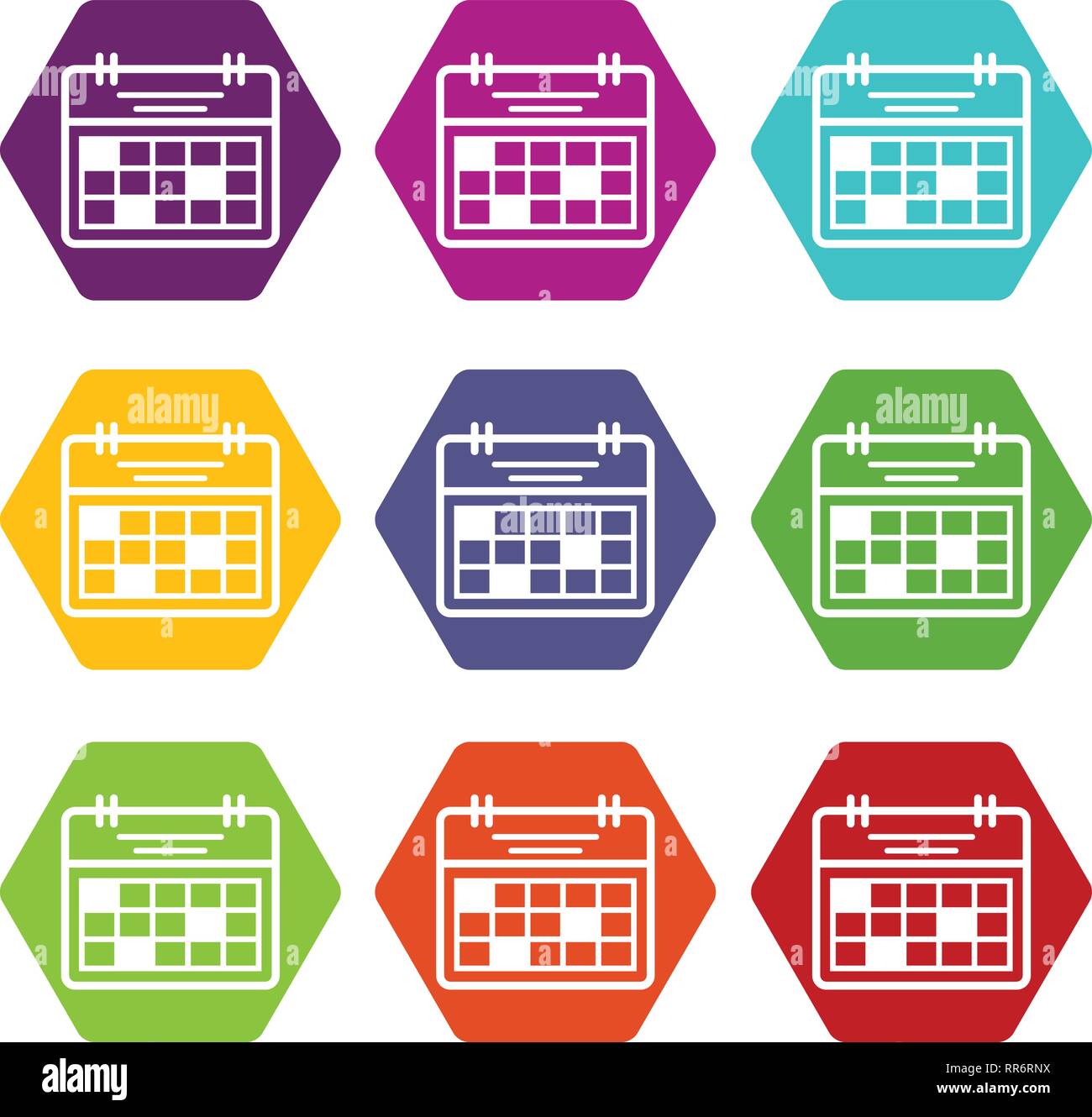 Cell calendar icons set 9 vector Stock Vector Image & Art - Alamy