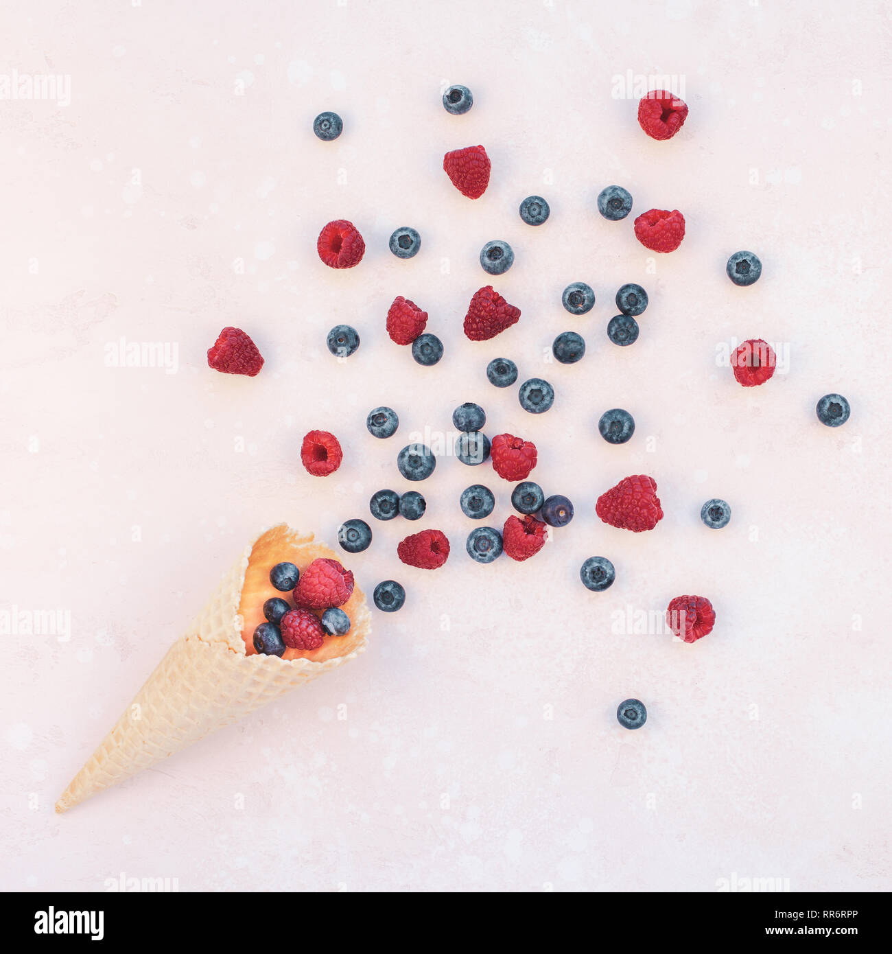 Creative Summer concept composition flat lay top view sweet fresh red ...